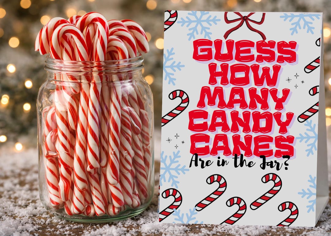 Guess How Many Candy Canes Are in the Jar Printable | Christmas ...