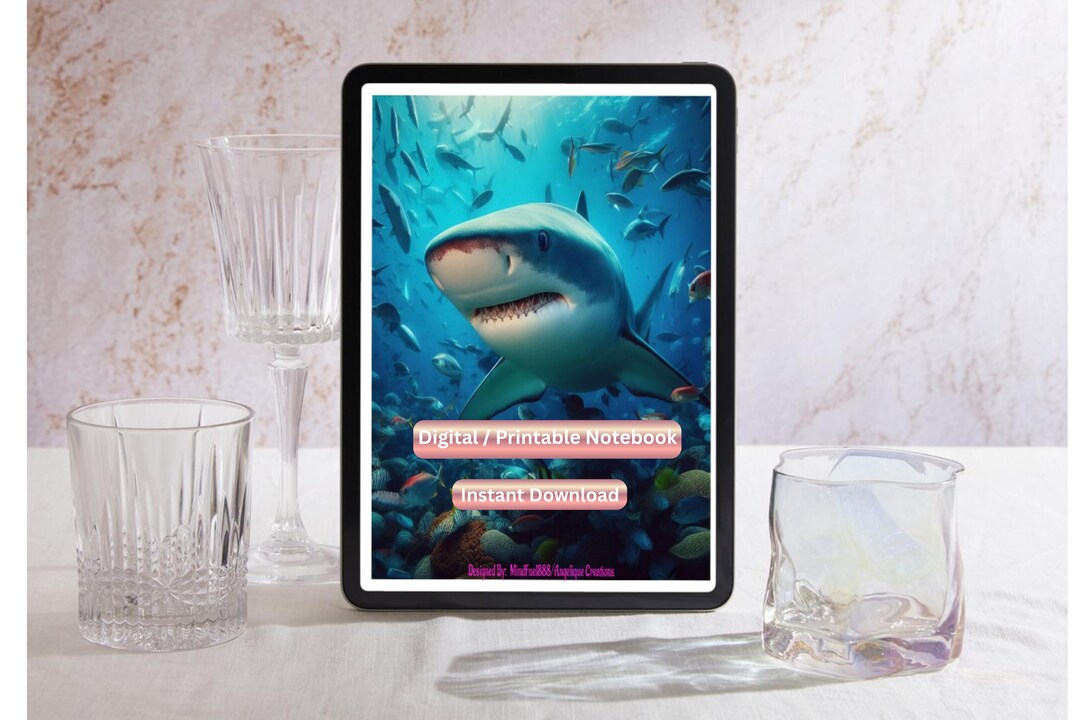Vibrant Shark Notebook – Cute Kids Journal, Digital, Goodnotes ...