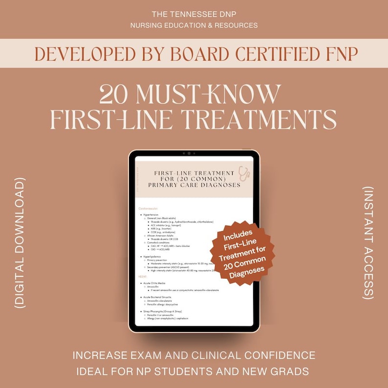 FNP First-line Treatment Guide: Primary Care Cheat Sheet for FNP Board ...