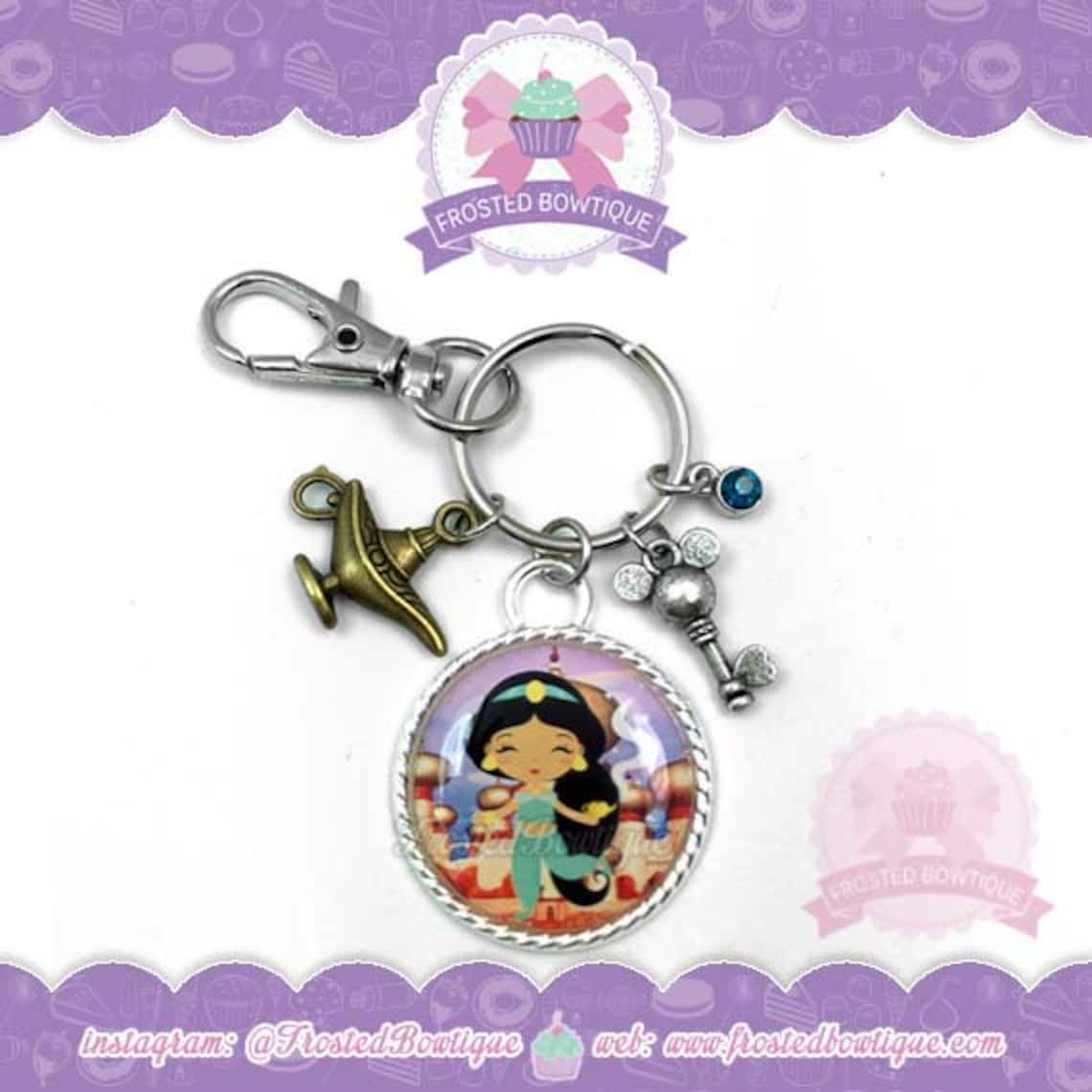 Princess Jasmine With Magic Lamp Key Chain - Keychain Purse Charm - Etsy