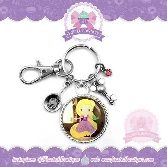 Princess Rapunzel & Pascal Key Chain Keychain Purse Charm - Etsy