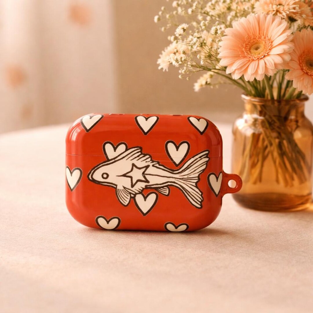 Orange Heart Goldfish AirPod Case, Y2K Grunge Cover Accessories Kawaii ...