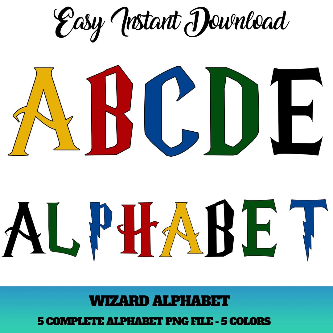 Wizard Alphabet PNG: Instant Download Party Clipart - Etsy Canada