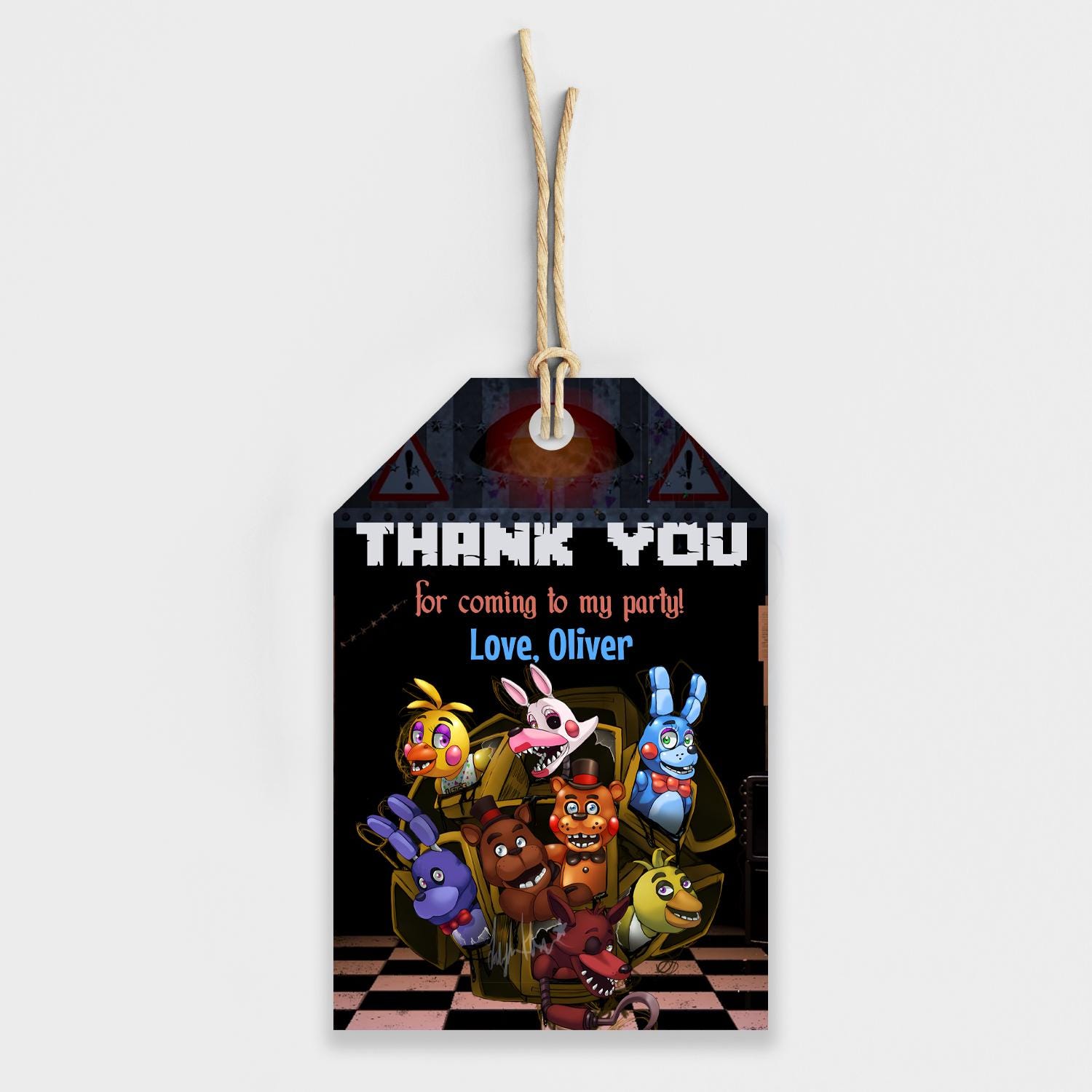 Five Nights at Freddy’s Custom Thank You Cards & Favor Tags – 8 Ct ...