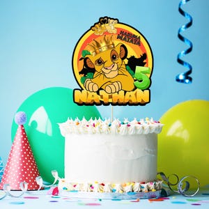 Simba Custom Name & Age Cake Topper 7” | Lion King Inspired Birthday ...