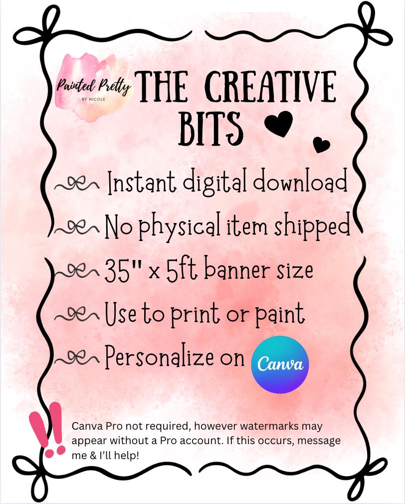 Fourever a Princess Banner | Digital Download | Editable Canva - Etsy