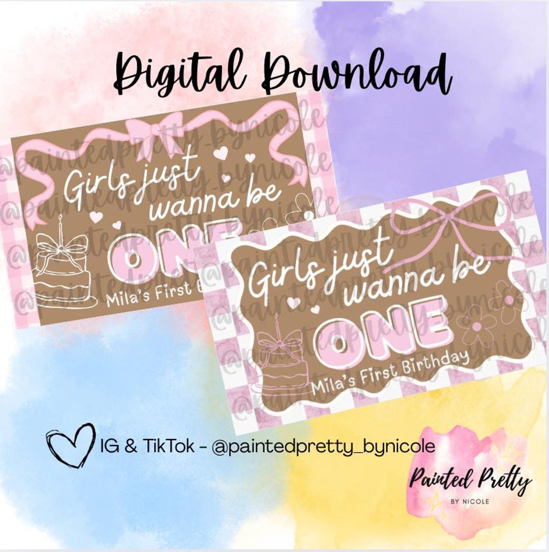 Girls Just Wanna Be ONE Banner | Digital Download | Editable Canva - Etsy