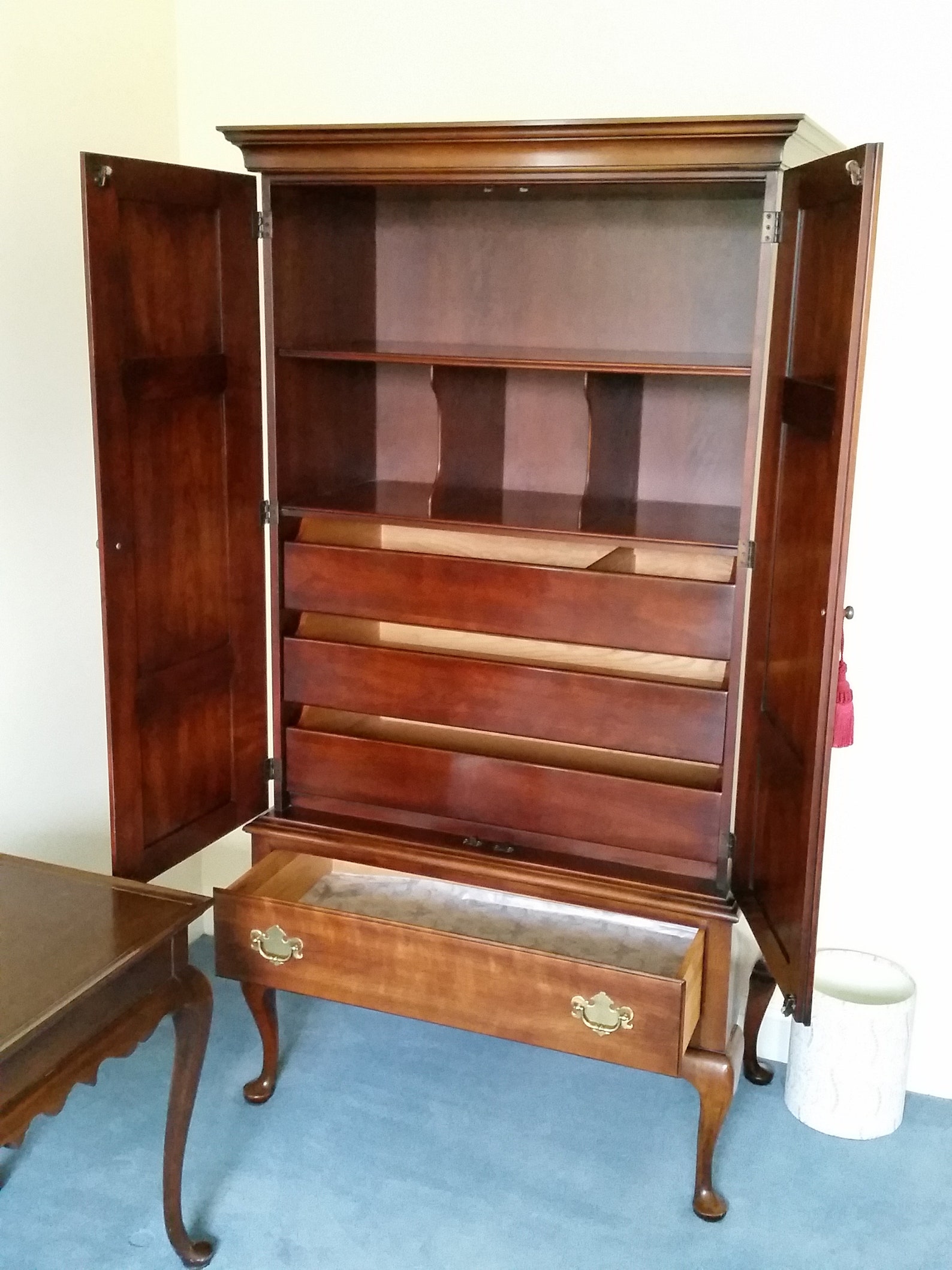 Highboy Tall Chest Linen Closet Queen Anne Cherry Statton - Etsy