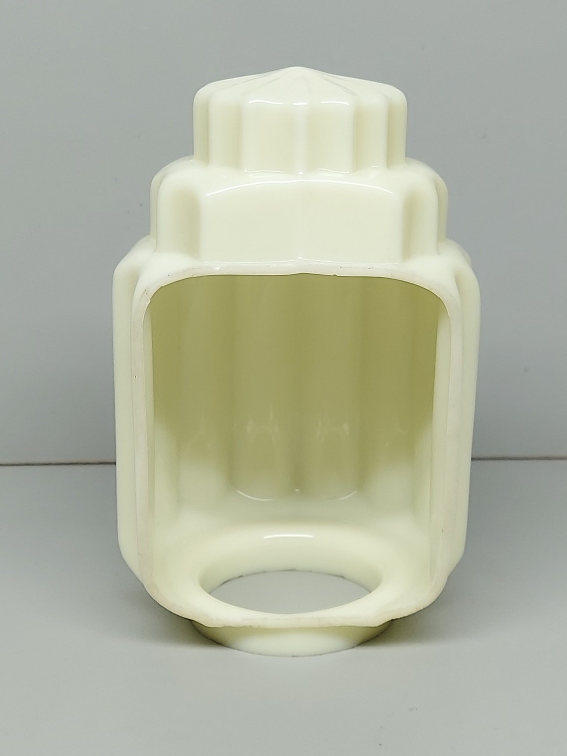 Uranium Custard Glass Art Deco Skyscraper Wall Sconce Globe Efcolite - Etsy