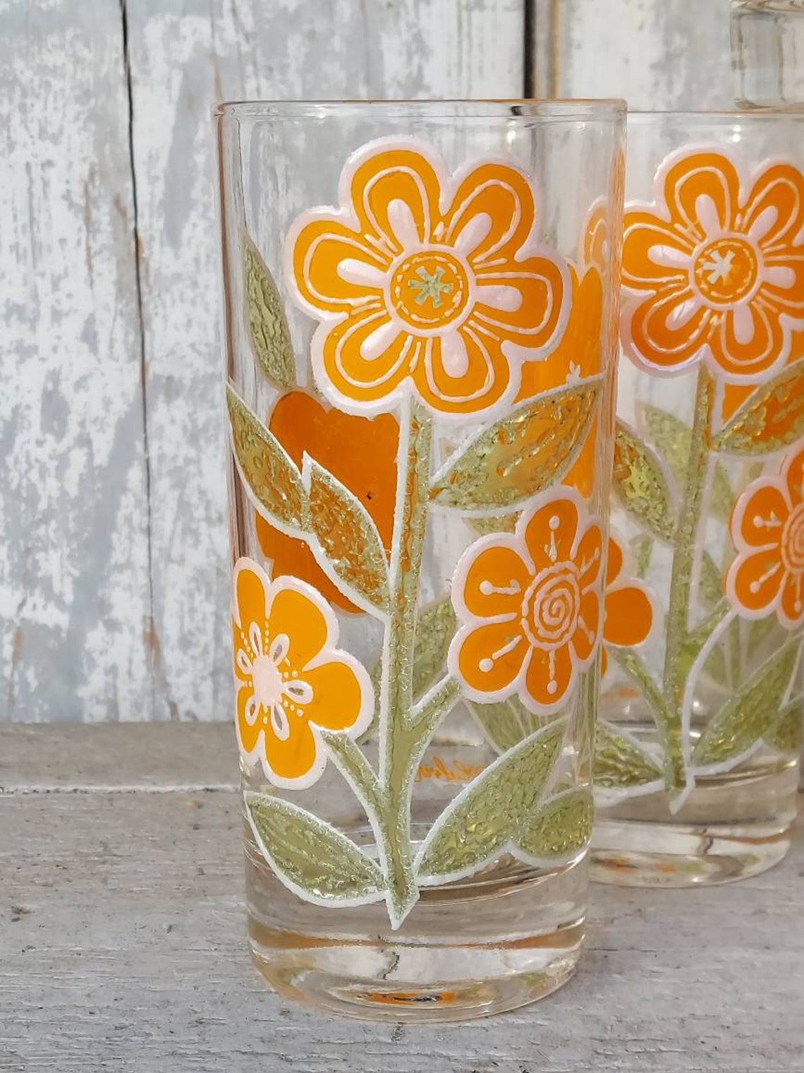 Culver Glass Springtime Pattern 6-inch Floral Highball Tumbler Collins each - Etsy