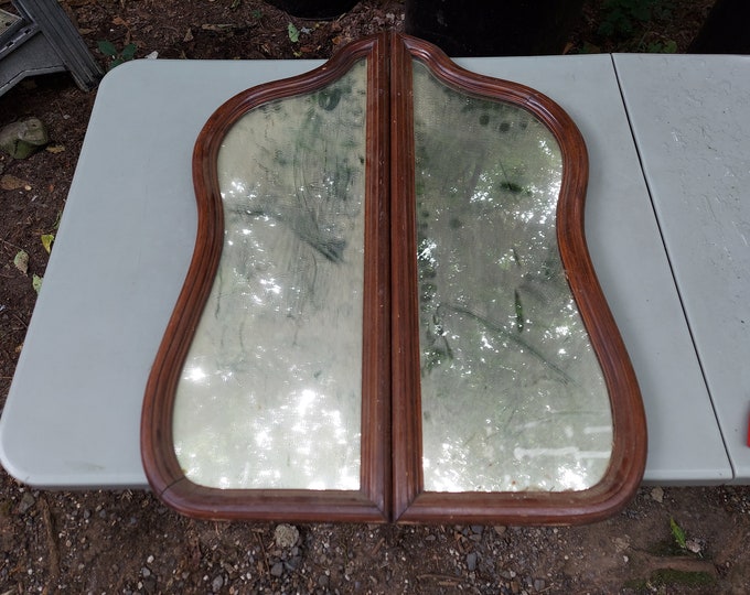 Wall Mirrors or Vanity Mirrors 1920s 30s Side Light With Wood Frame ...