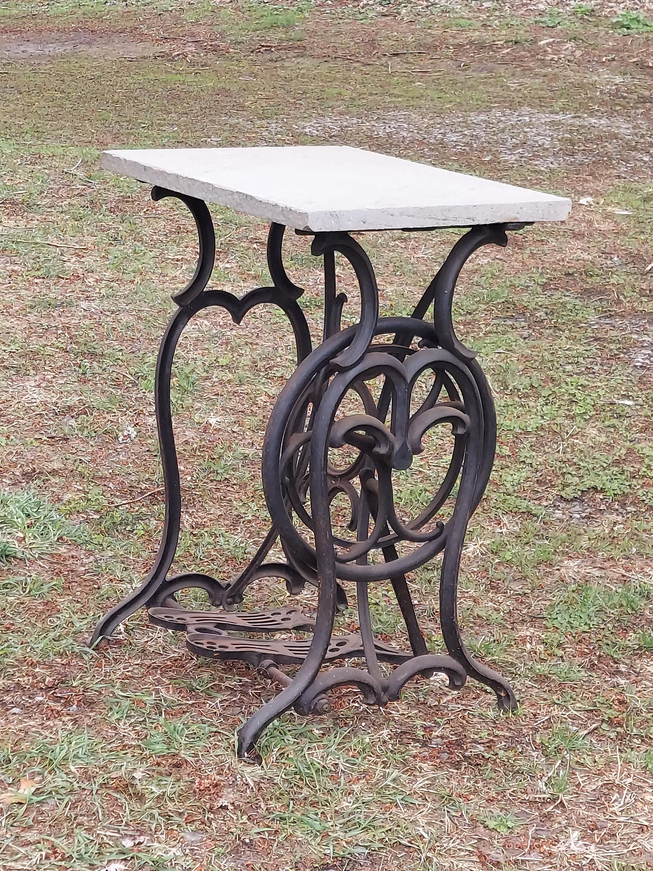 Iron Sewing Machine Stand Hall Table Stone Top - Etsy