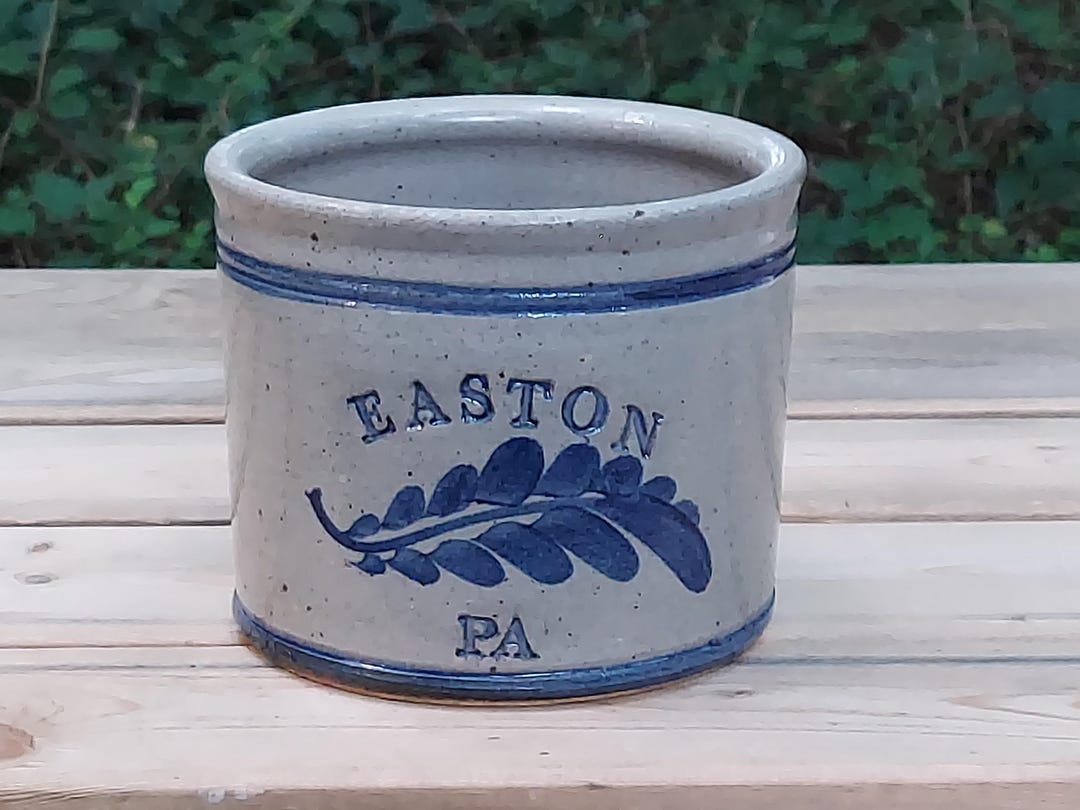 Easton Pennsylvania Salt Glaze Stoneware Farmhouse Canister Cobalt Blue ...