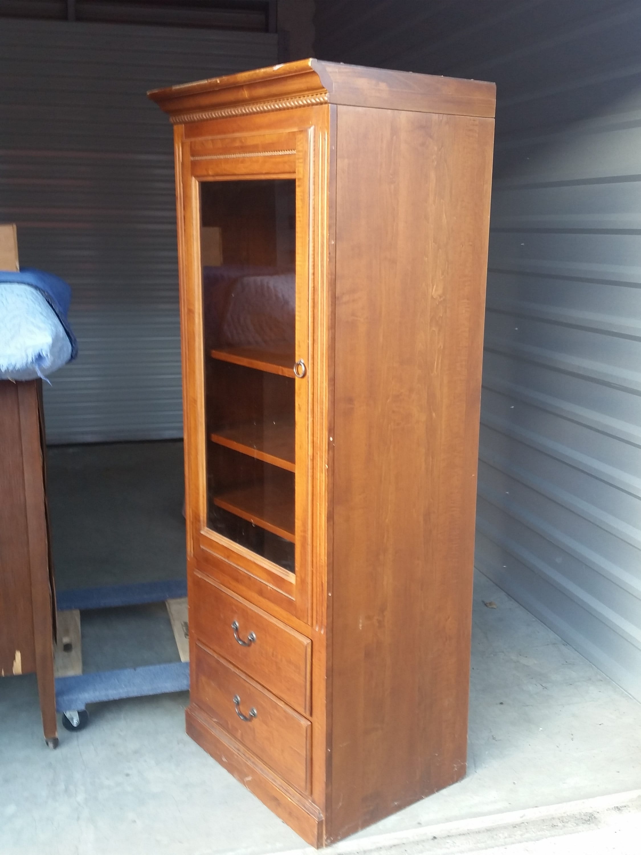 Ethan Allen Country Crossings Media Cabinet Curio Hutch Corner Unit ...