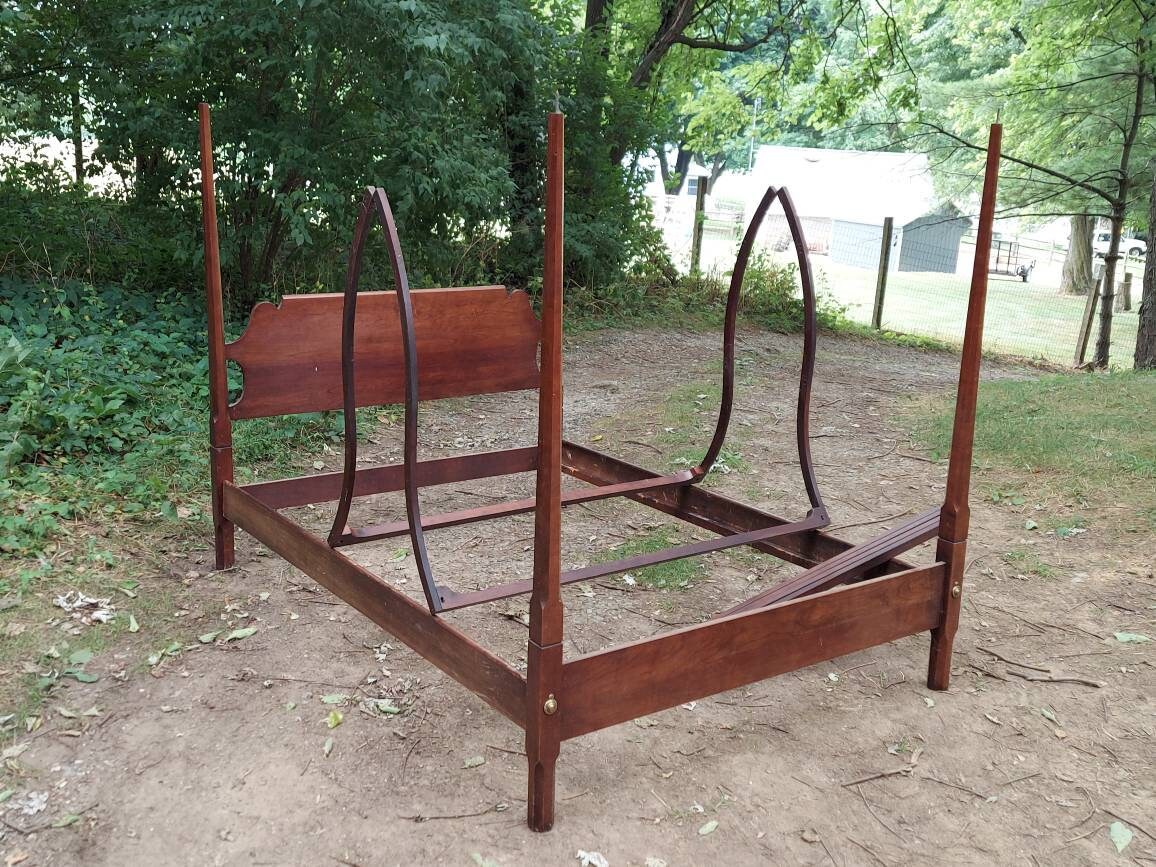 Queen Anne Poster Bed Cherry by Statton Tru-type Americana Old Towne - Etsy