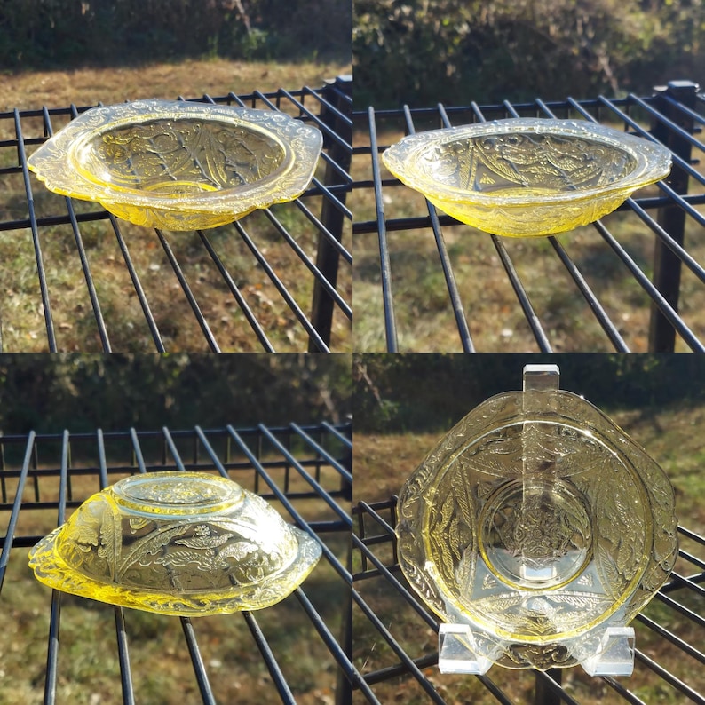 Yellow Depression Glass Madrid Pattern Plates Cups Dishes China Federal ...