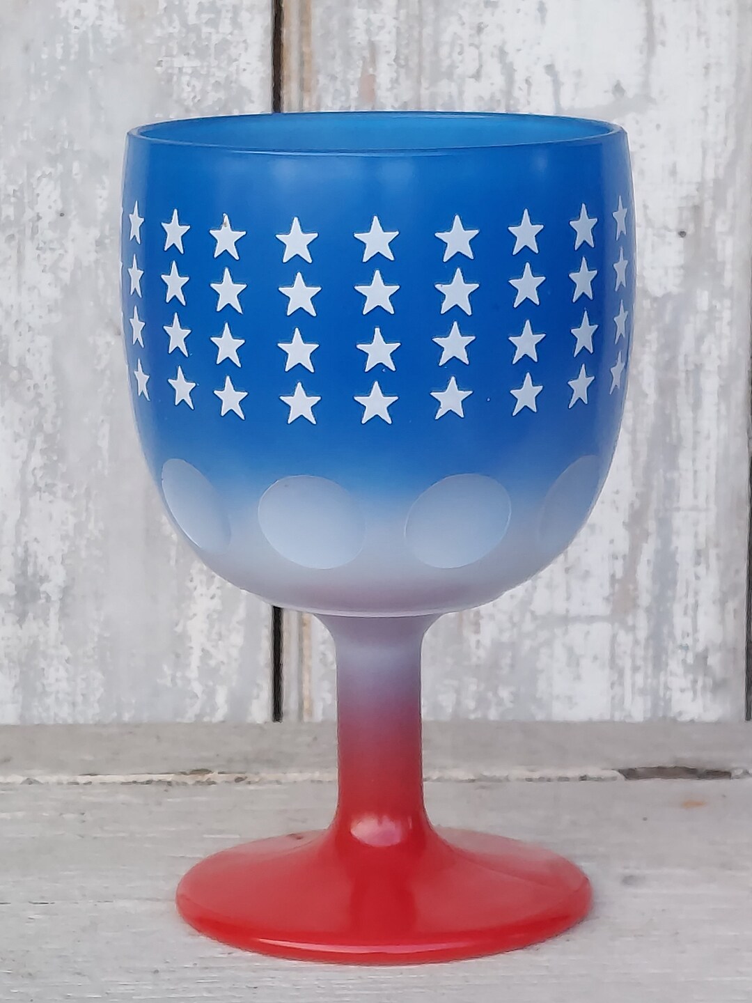 Red White Blue Patriotic American Retro Water Goblet 1970s Bartlett ...