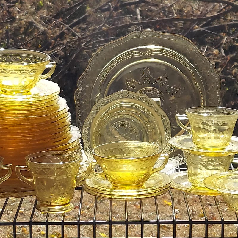 Yellow Glass Plate - Etsy