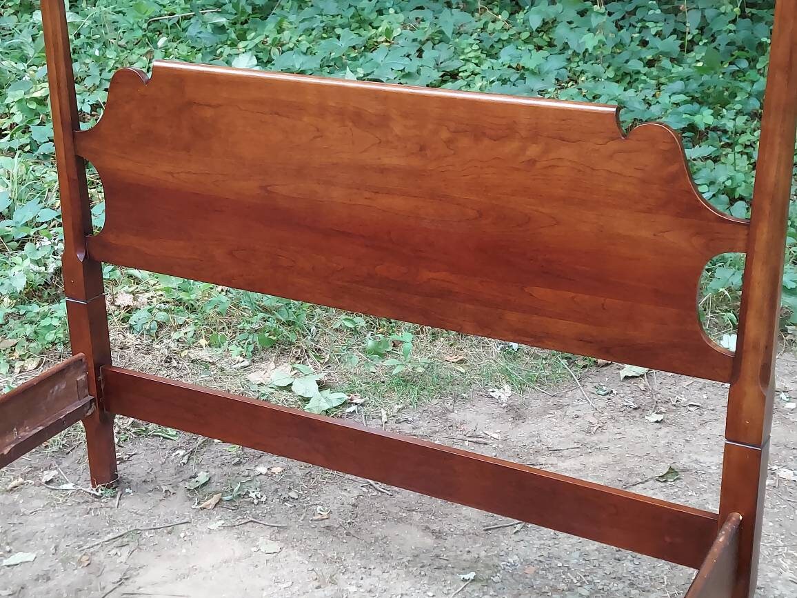 Queen Anne Poster Bed Cherry by Statton Tru-type Americana Old Towne - Etsy