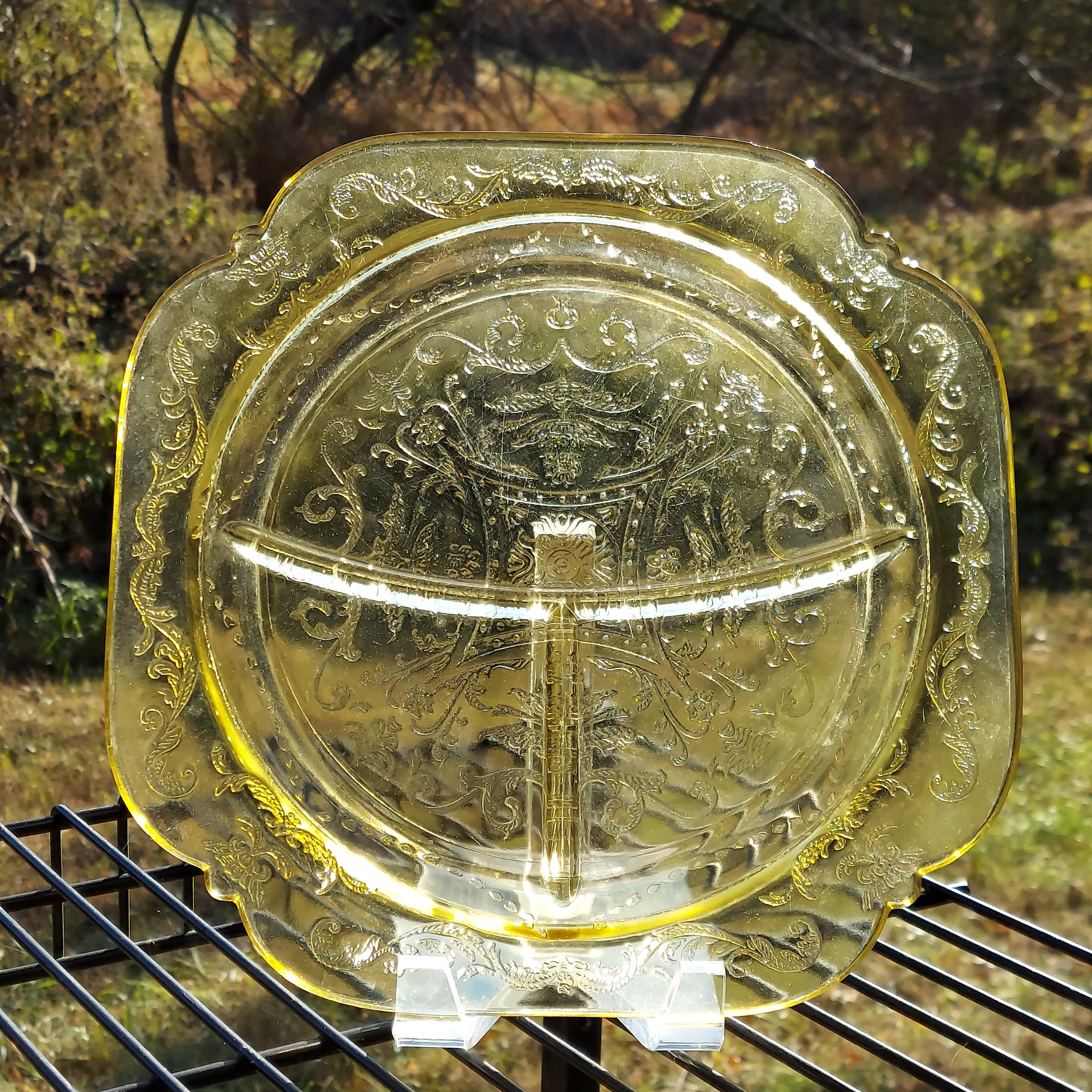Yellow Depression Glass Madrid Pattern Plates Cups Dishes China Federal ...