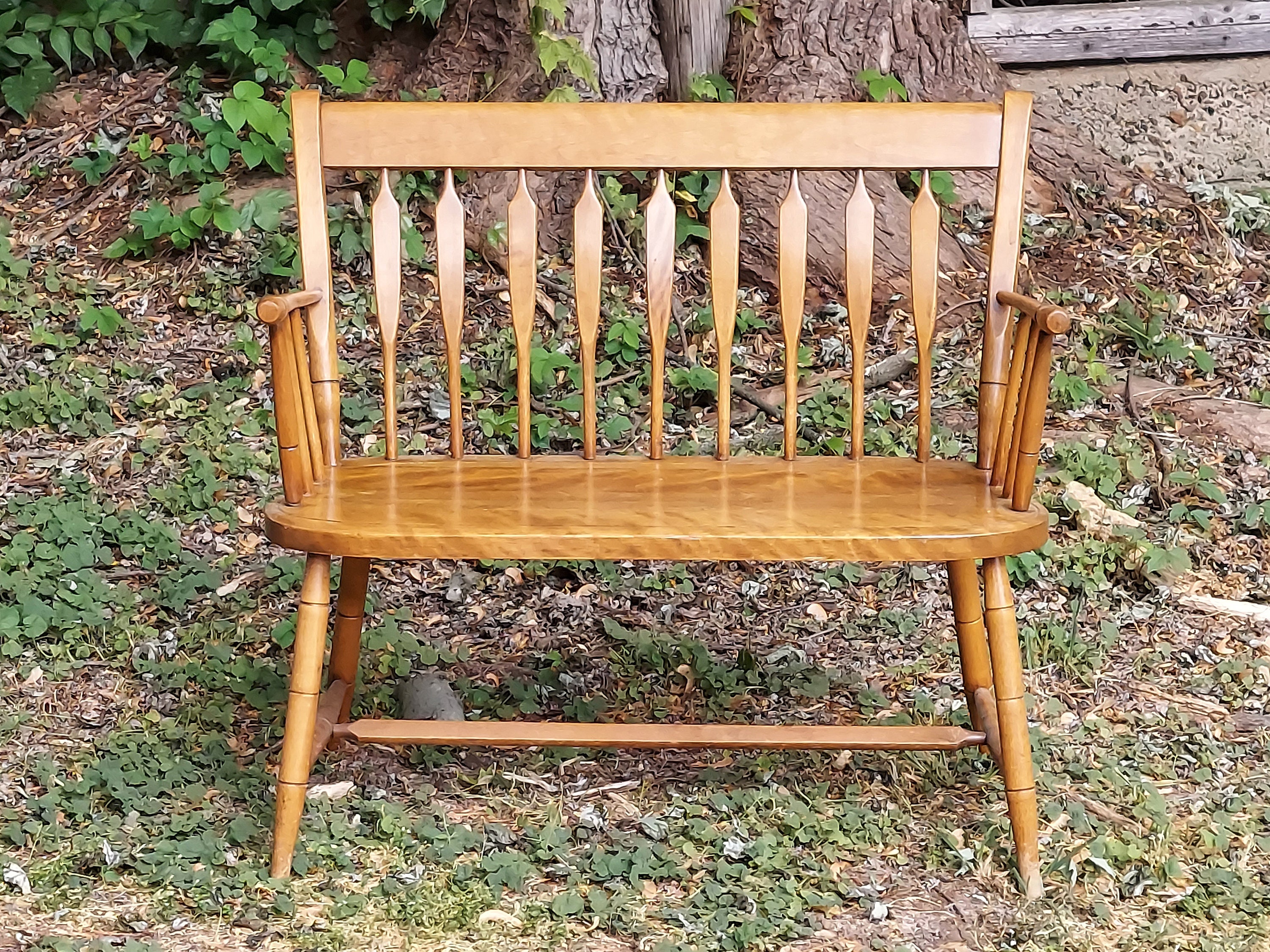 Rock Maple Arrow Back Window Bench Mid-century - Etsy