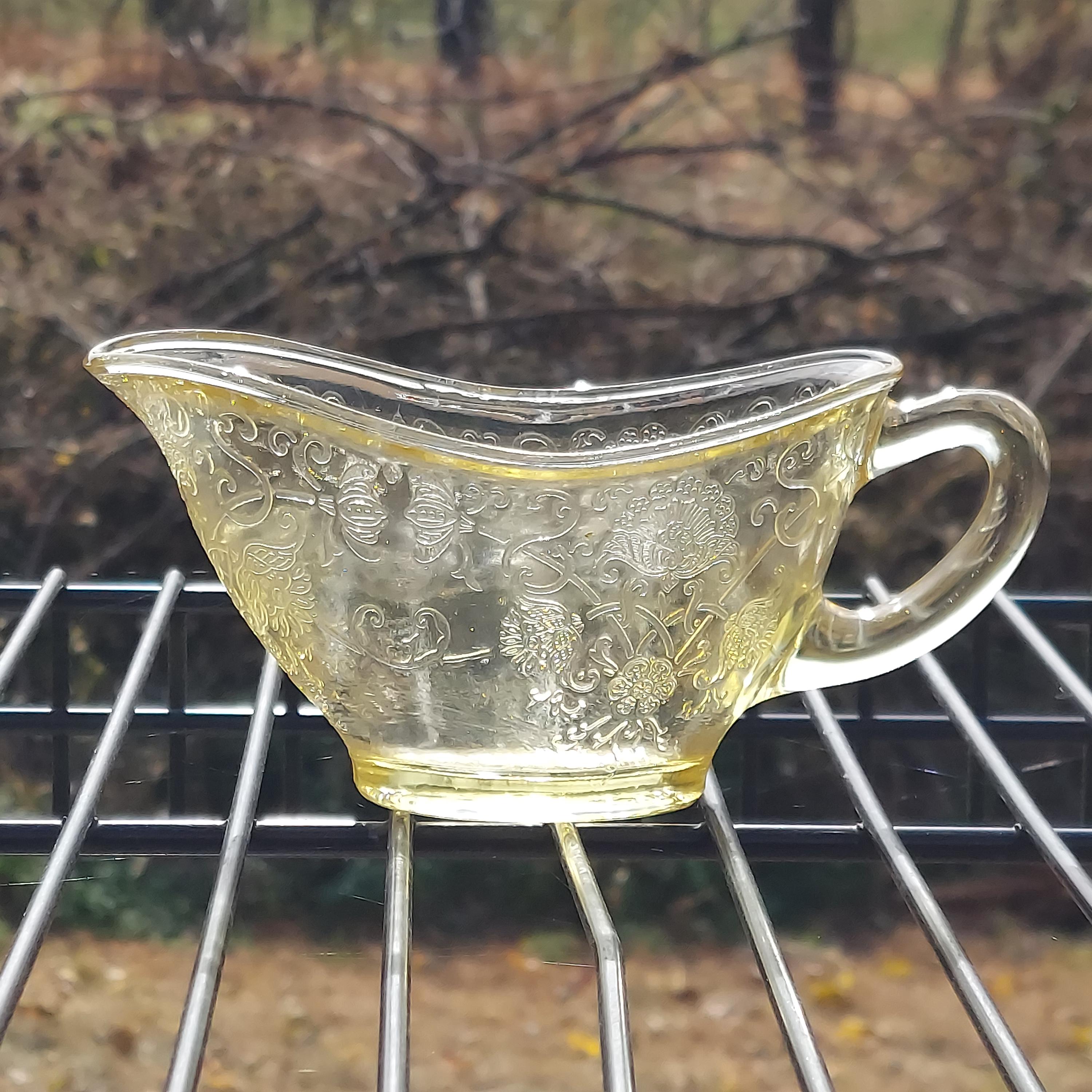 Florentine Pattern Hazel Atlas Yellow Depression Glass Pitcher Tumbler ...