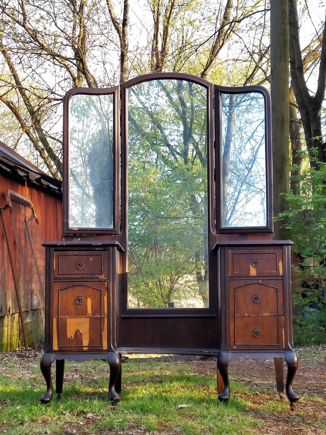 Queen Anne Vanity Dressing Table Makeup Vanity 1920s/30s, PICKUP or ...