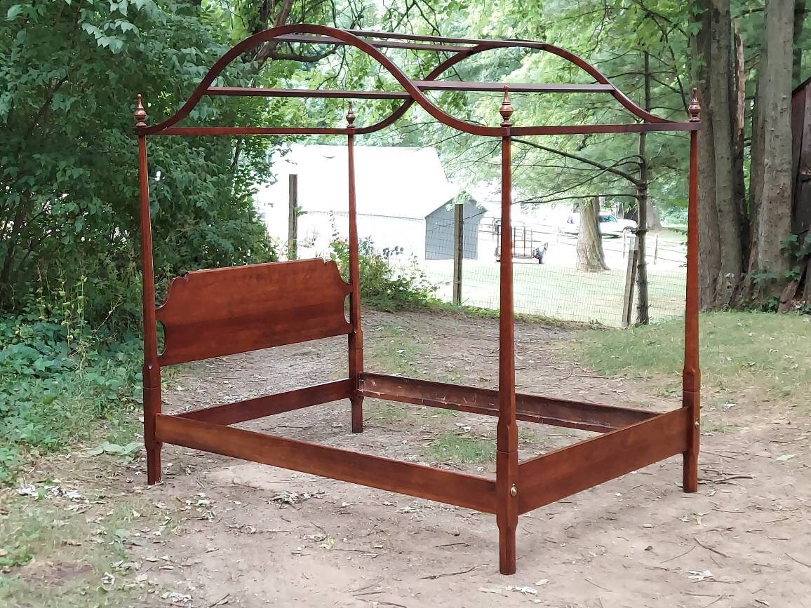 Queen Anne Poster Bed Cherry by Statton Tru-type Americana Old Towne - Etsy