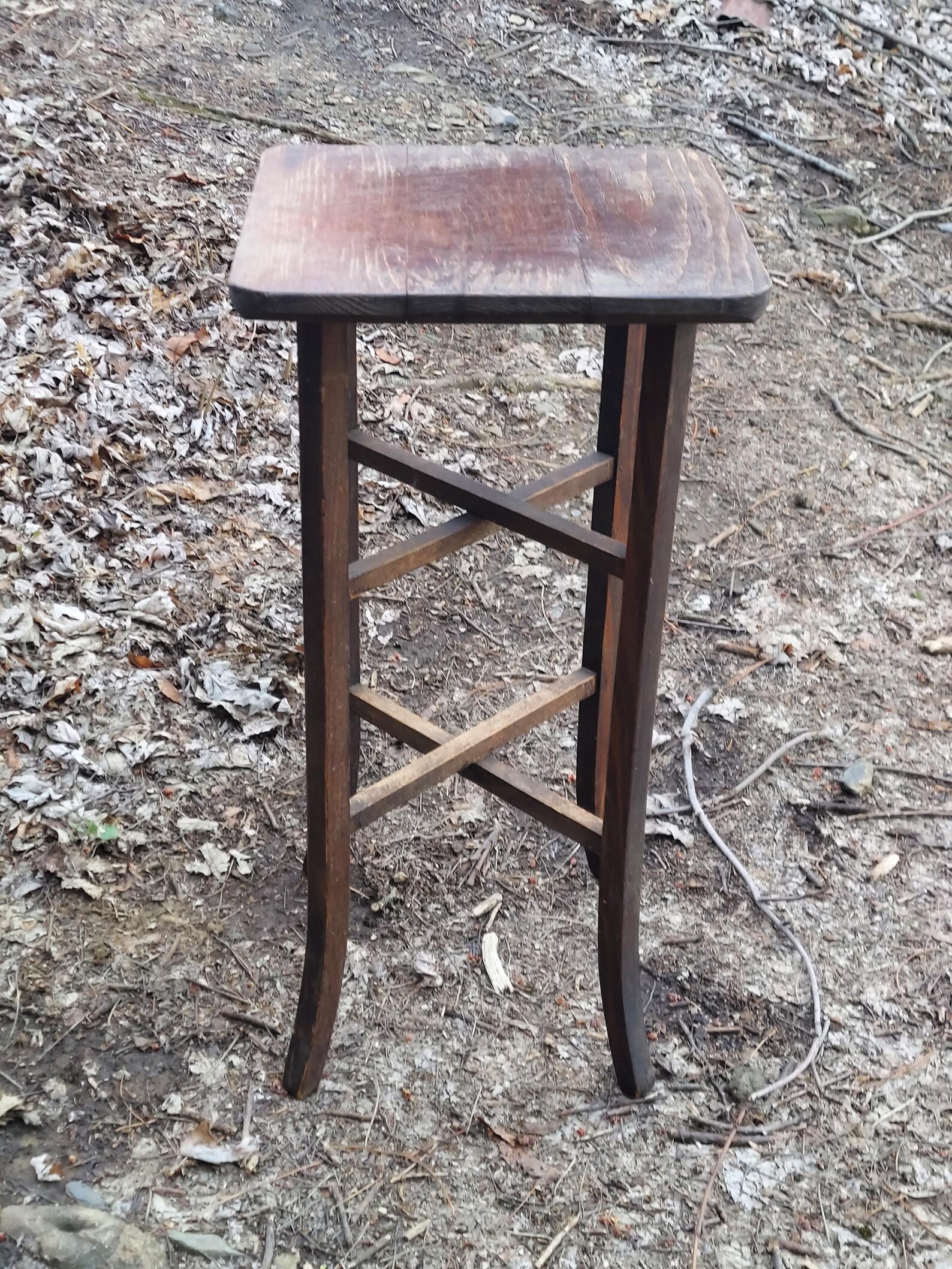 Wooden Plant Stand Square Old Vintage - Etsy