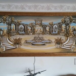 Giant Kitschy Italian Illuminated Painting Mid-century Gaudy - Etsy