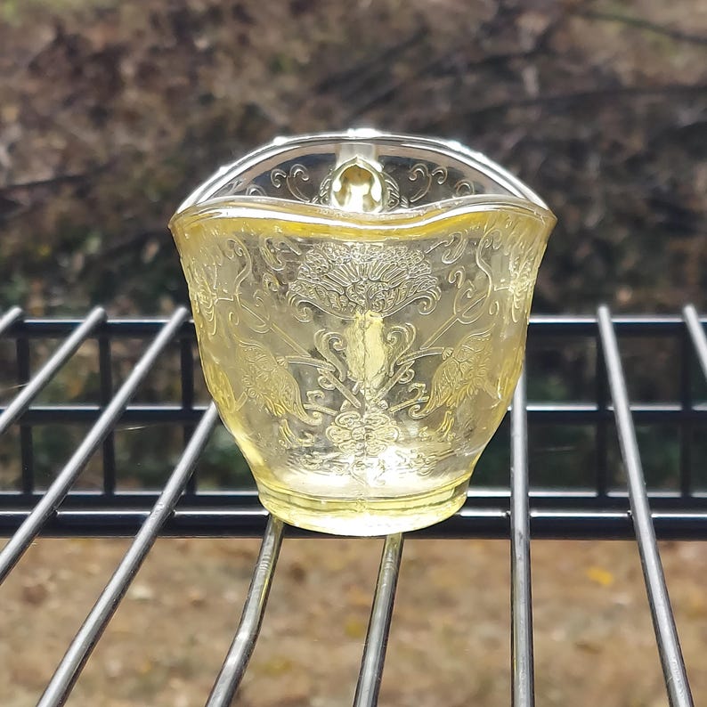 Florentine Pattern Hazel Atlas Yellow Depression Glass Pitcher Tumbler ...
