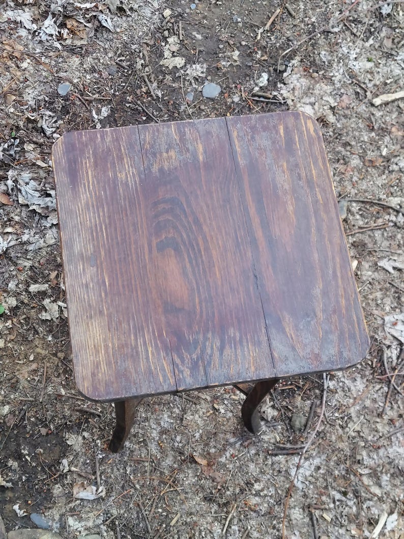 Wooden Plant Stand Square Old Vintage - Etsy