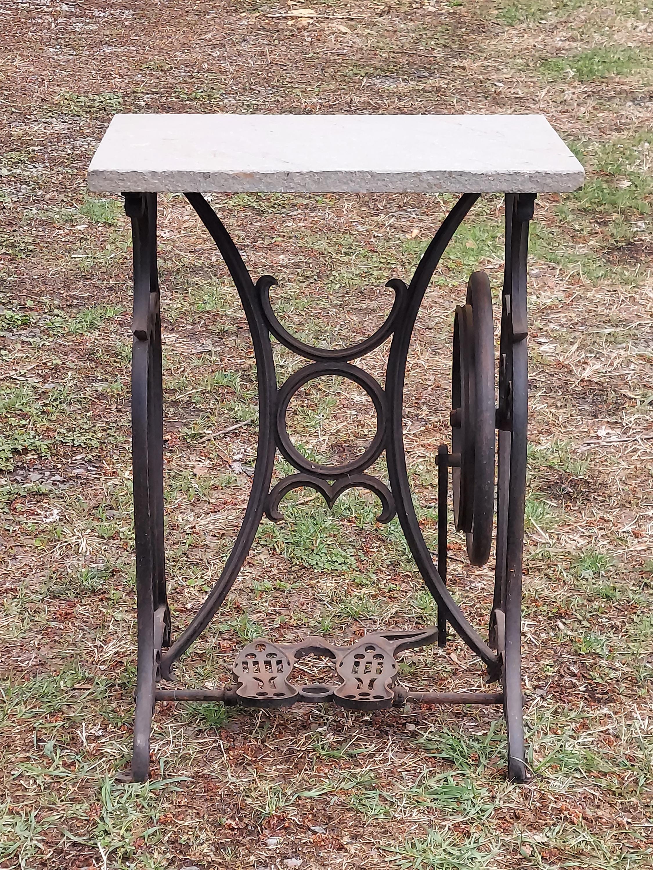 Iron Sewing Machine Stand Hall Table Stone Top - Etsy