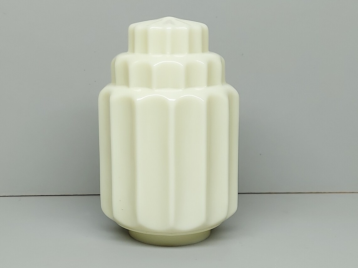 Uranium Custard Glass Art Deco Skyscraper Wall Sconce Globe Efcolite - Etsy