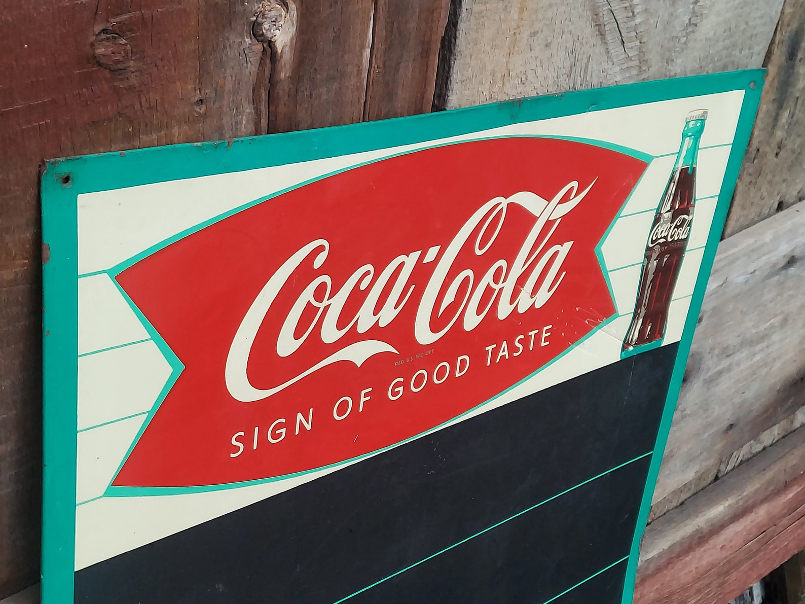 Coca-cola 1958 Tin Litho Menu Board Fishtail Logo and Bottle - Etsy