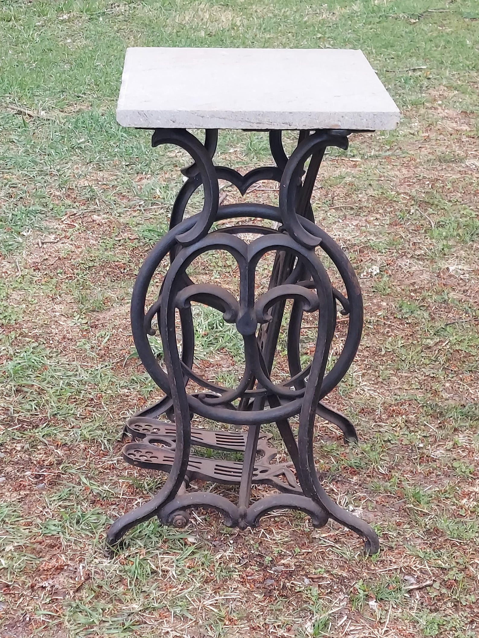 Iron Sewing Machine Stand Hall Table Stone Top - Etsy