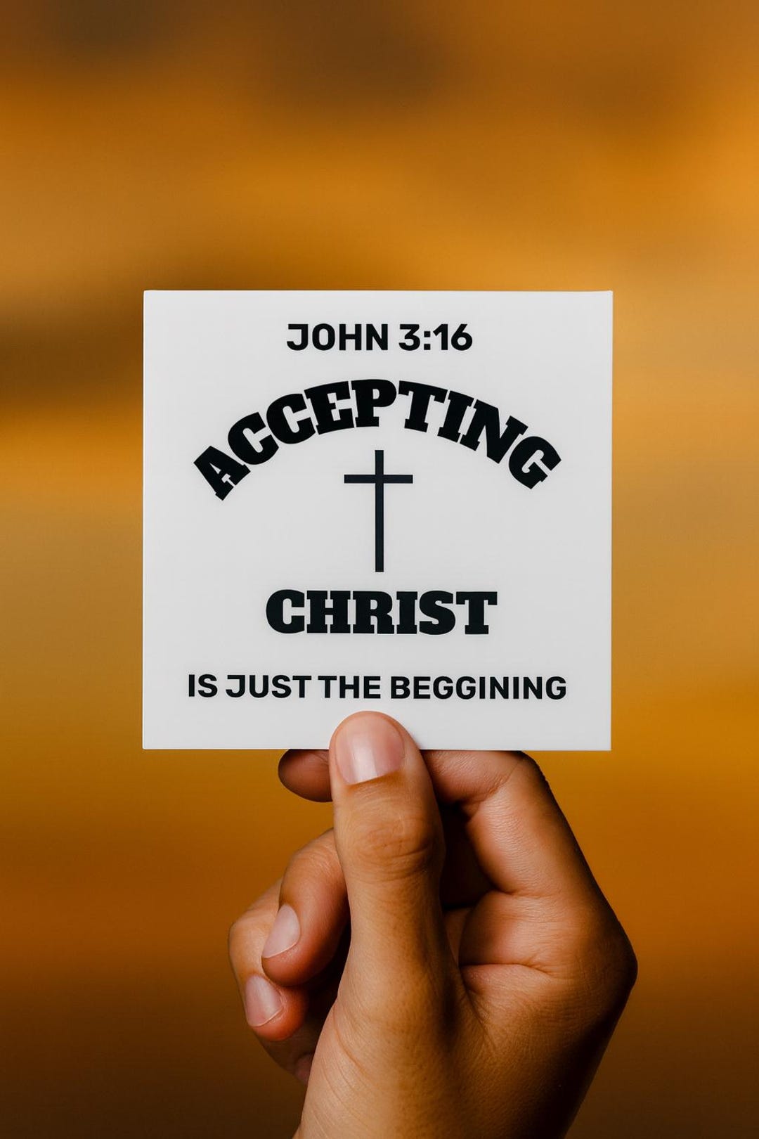 John 3:16 Accepting Christ Cross Sticker | Transparent Outdoor Sticker ...