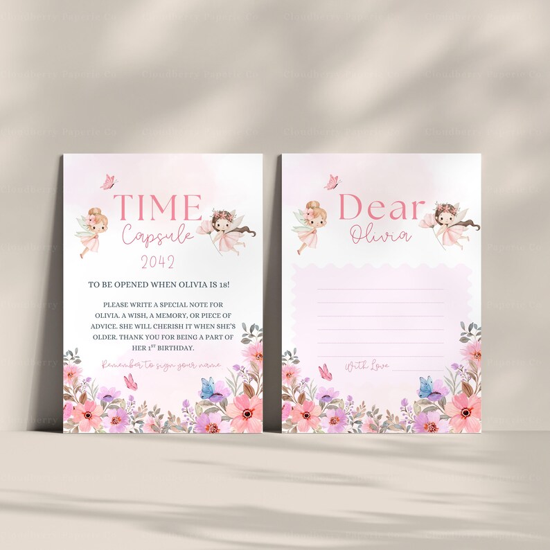 Fairy First Birthday Party Bundle, Girl 1st Decor Set, Editable Canva ...