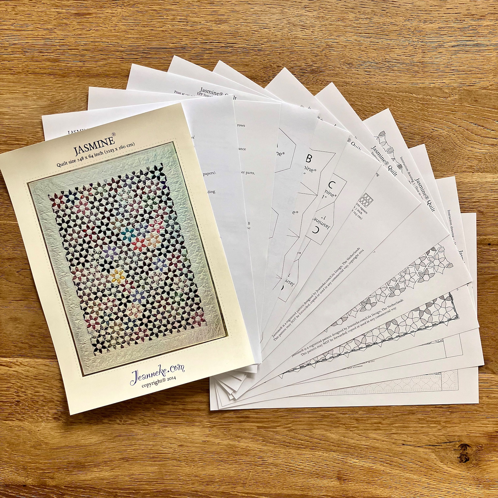 JASMINE® Quilt A4 PDF Pattern for EPP hand Piecing in English - Etsy UK