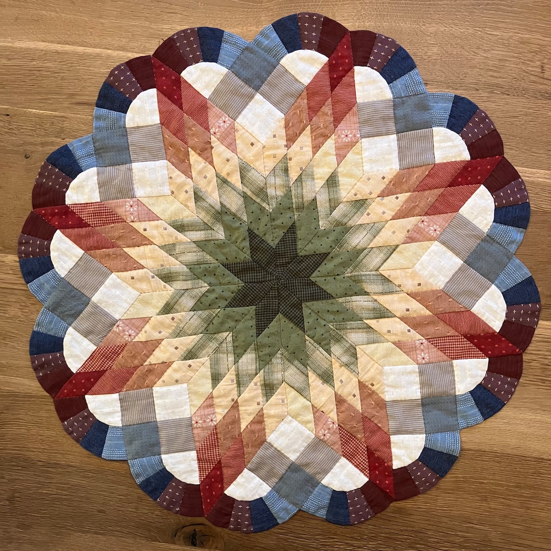 PDF Patchwork Star Coaster (ø 11"-27,5 Cm) and Rug (ø21"-53 Cm) - Etsy