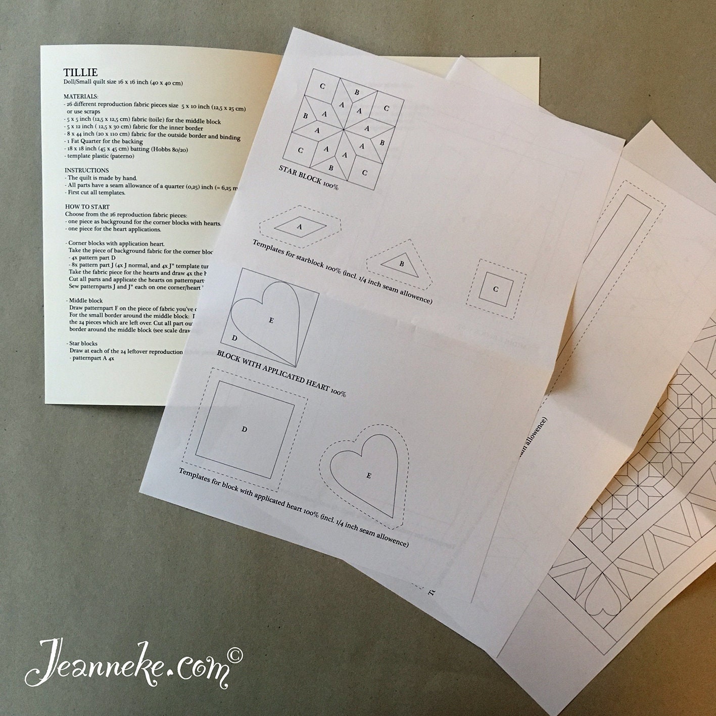 ENGLISH PDF TILLIE Miniquilt Pattern - Etsy