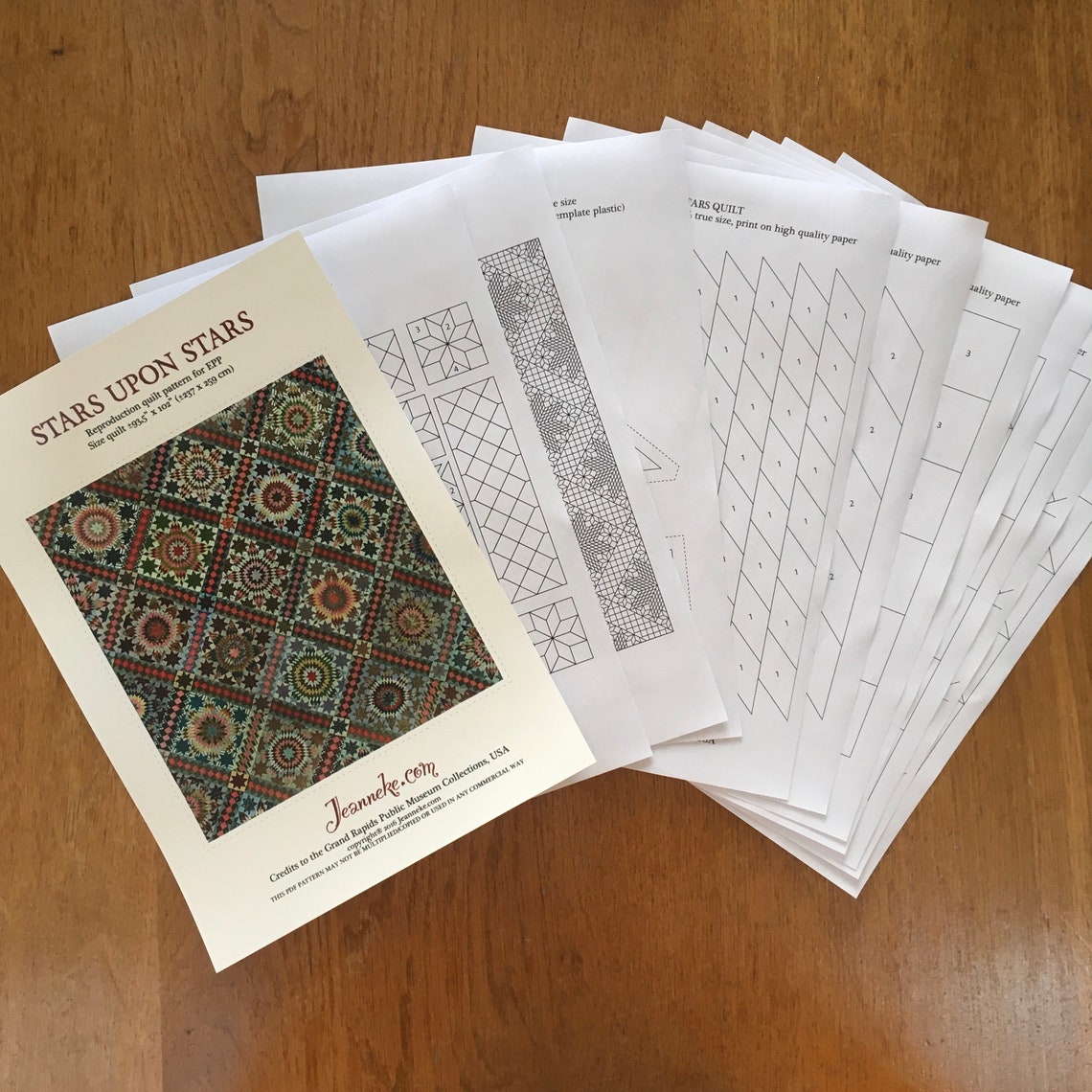 PDF Stars Upon Stars Quilt EPP Pattern (english) - Etsy