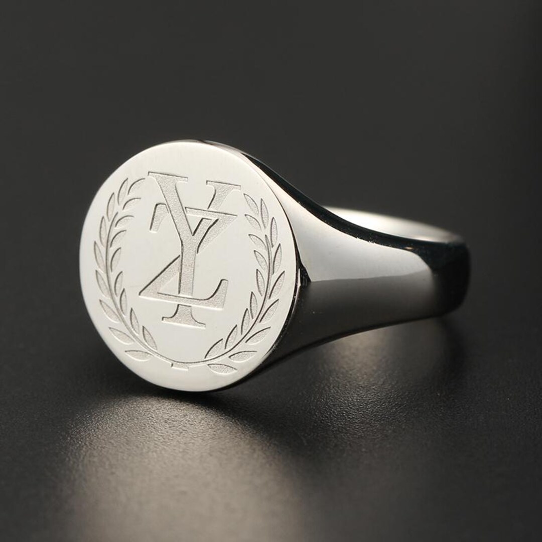 Custom 14K Gold Initial Signet Ring, Personalized Heirloom Inspired by ...