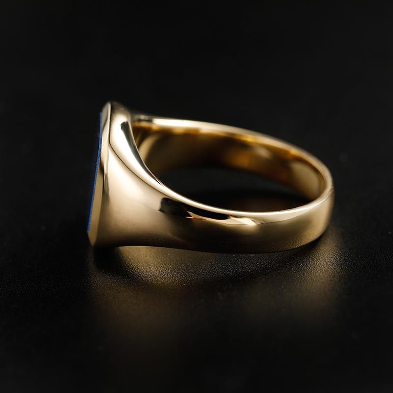 10K Gold Square Lapis Lazuli Ring, Ancient Greek Spiritual Wisdom Stone ...