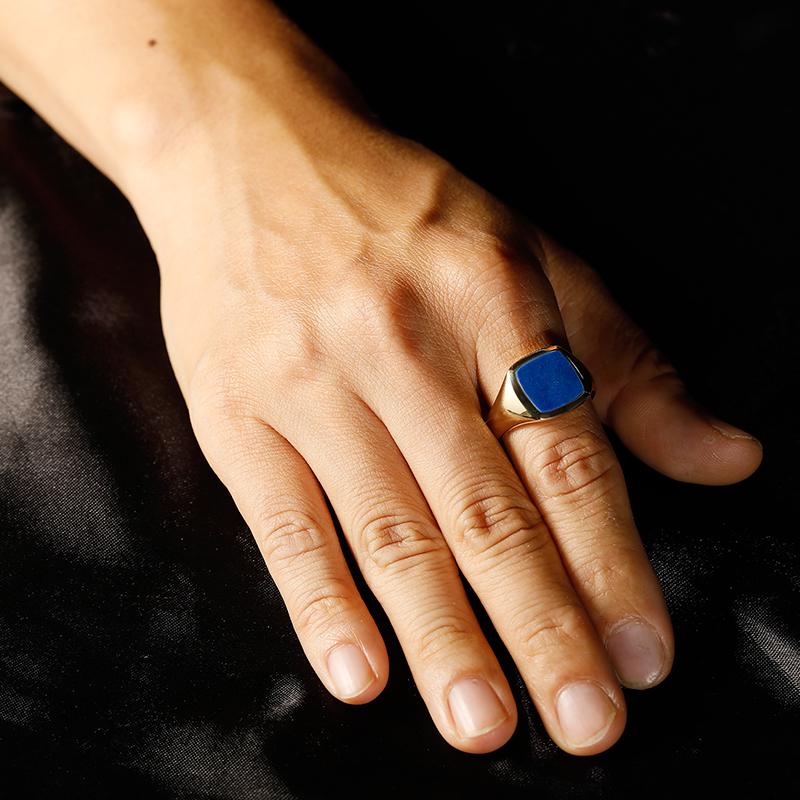 10K Gold Square Lapis Lazuli Ring, Ancient Greek Spiritual Wisdom Stone ...