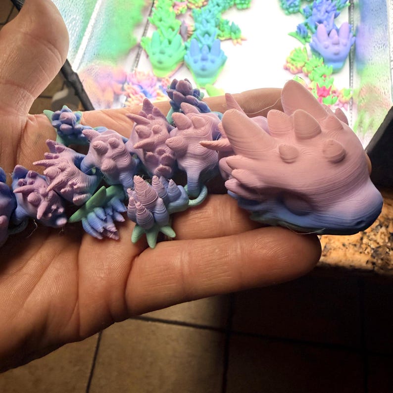 Pastel 3D Printed Creature Figurines – Articulated Fantasy Monsters ...