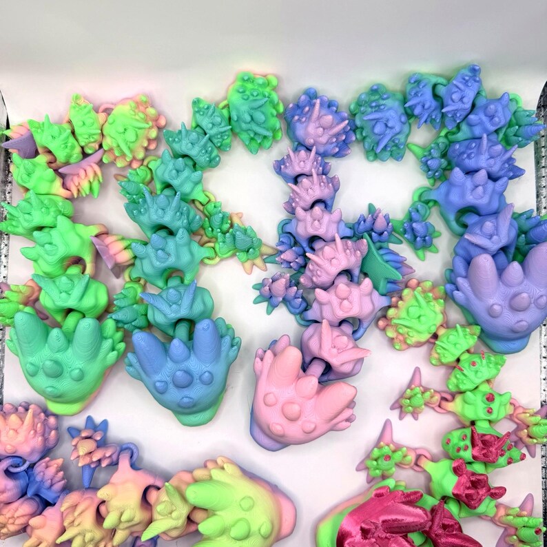 Pastel 3D Printed Creature Figurines – Articulated Fantasy Monsters ...