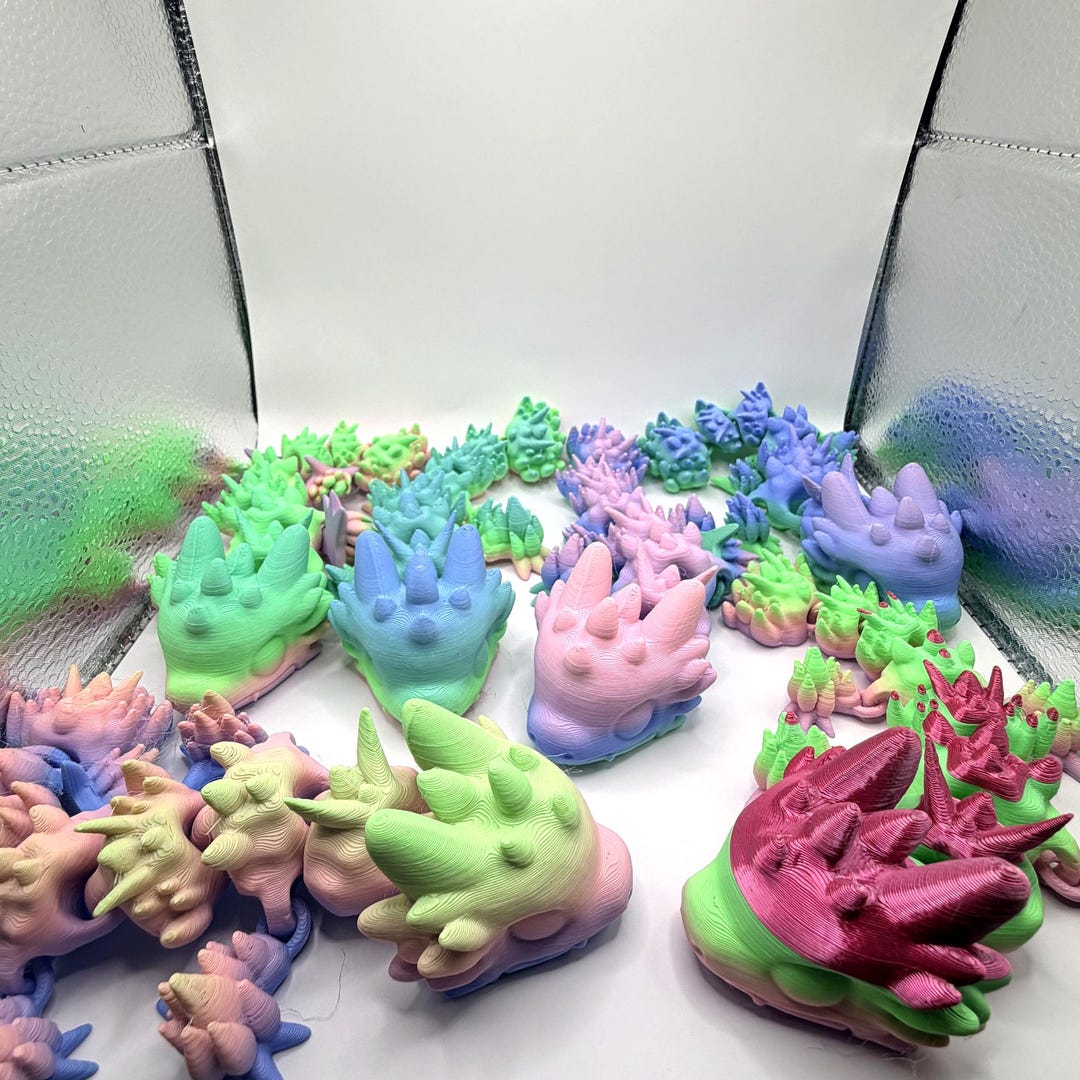 Pastel 3D Printed Creature Figurines – Articulated Fantasy Monsters ...