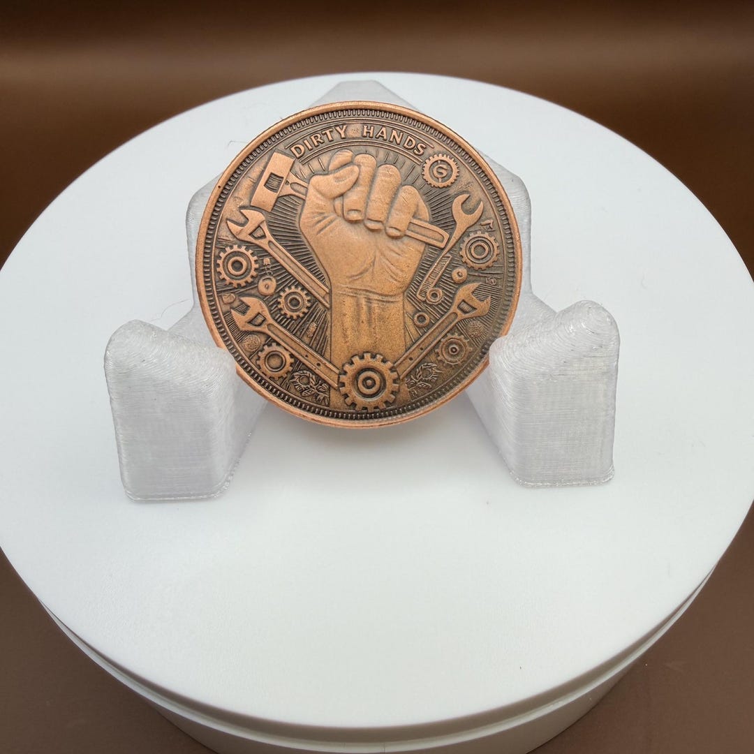 Dirty Hands Copper Collectible Coins | Industrial Fist Design Art Round ...
