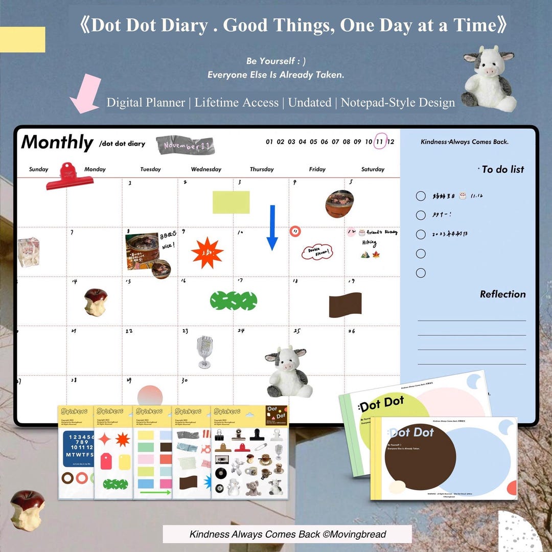 Dot Dot Diary Digital Planner | Cute iPad Planner for Goodnotes | Daily ...